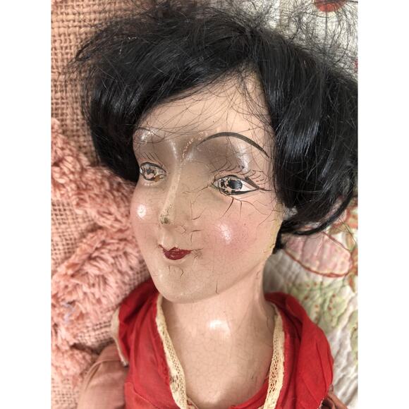 Vintage | Toys | Vtg 92s Composition Boudoir Doll Hand Painted ...
